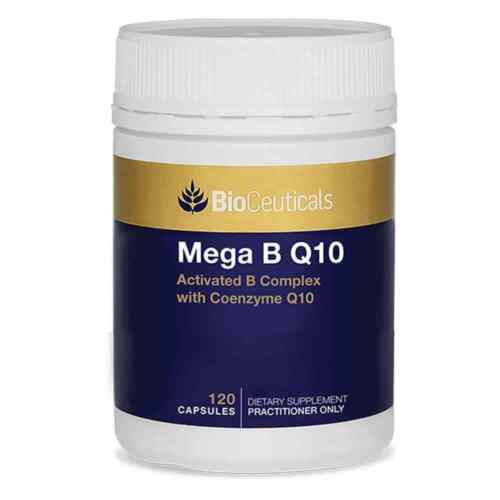 BioCeuticals Mega B Q10 120 Capsules Activated B Complex with Coenzyme ...