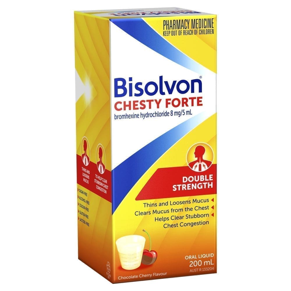 BISOLVON Chesty Forte Liquid Double Strength 200mL - Taylors Pharmacy