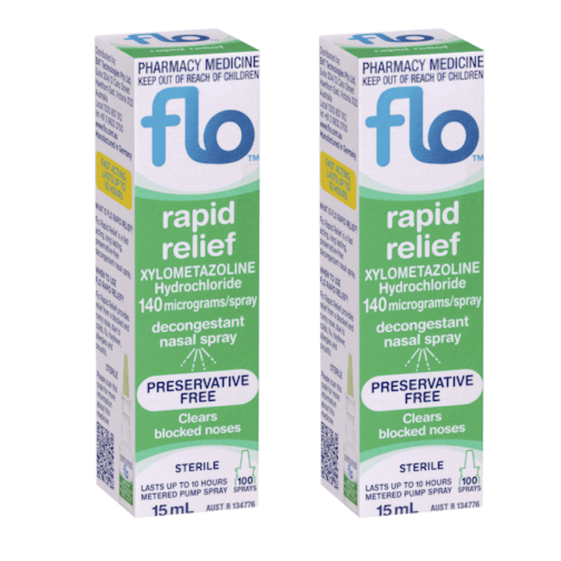2 x Flo Rapid Relief Decongestant Nasal Spray – Clear Blocked Or Runny ...
