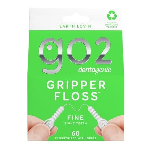 Dental Floss GO2 Dentagenie Gripper Fine Floss – 60 Flosstrips with ...