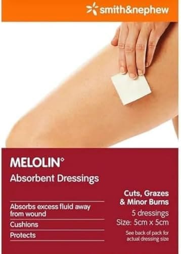 Melolin Low Adherent First Aid Cushions Wound Absorbent Dressing 5 cm x ...