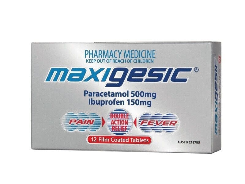 Maxigesic Paracetamol 500mg/Ibuprofen 150mg Double Action Relief 12 ...