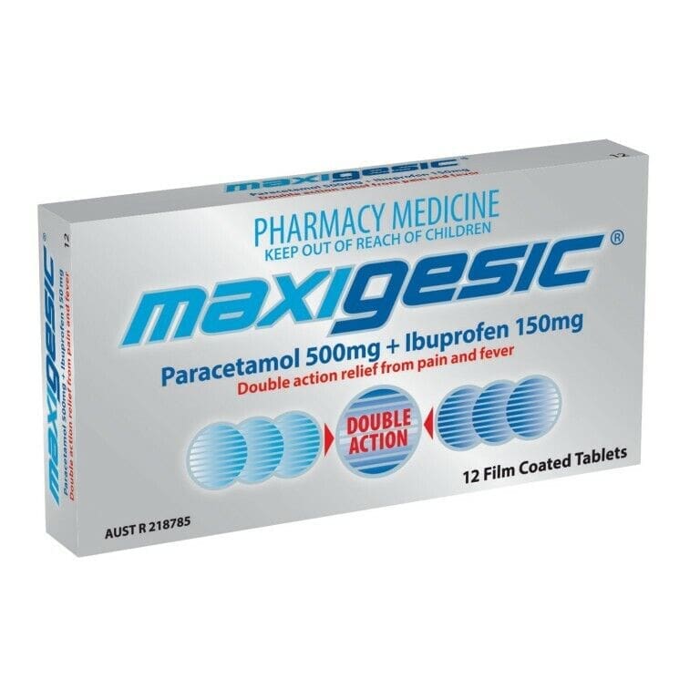 Maxigesic Paracetamol 500mg/Ibuprofen 150mg Double Action Relief 12 ...