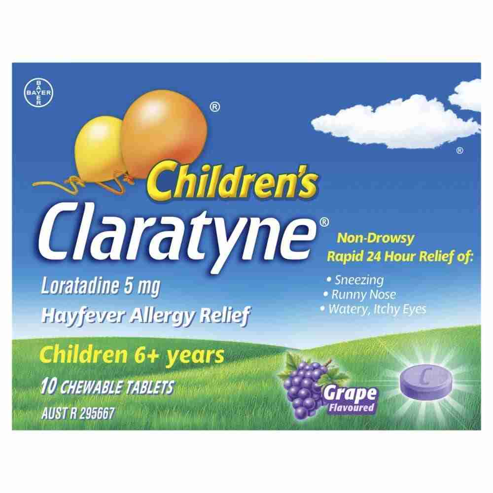Children’S Claratyne Allergy & Hayfever Relief Antihistamine Grape ...