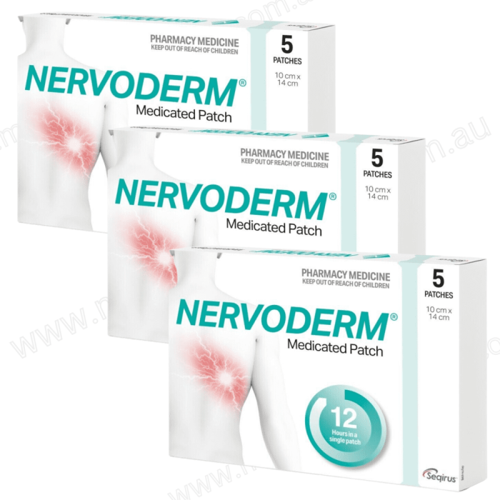 Lot of 3| Nervoderm Lignocaine 5 Dermal Patch - Taylors Pharmacy