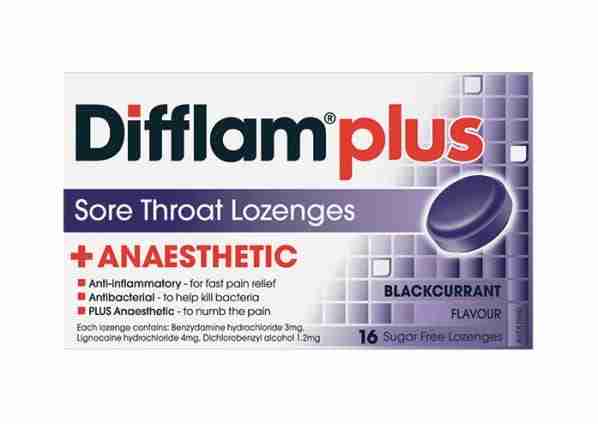 Difflam Plus Anaesthetic Blackcurrant Sugar Free 16 Lozenges - Taylors ...