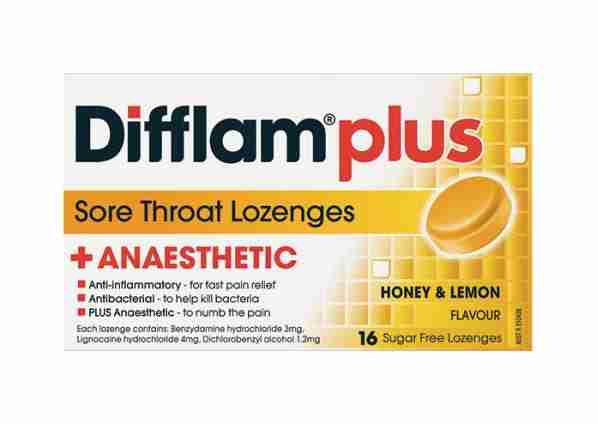 Difflam Plus Anaesthetic Honey & Lemon Sugar Free 16 Lozenges - Taylors ...