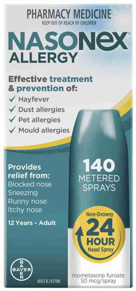 Nasonex Allergy Non-Drowsy 24 Hour Nasal Spray 140 Sprays - Taylors ...