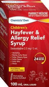 Chemists Own Children s Hayfever Relief Syrup 100mL Generic of Aerius ...