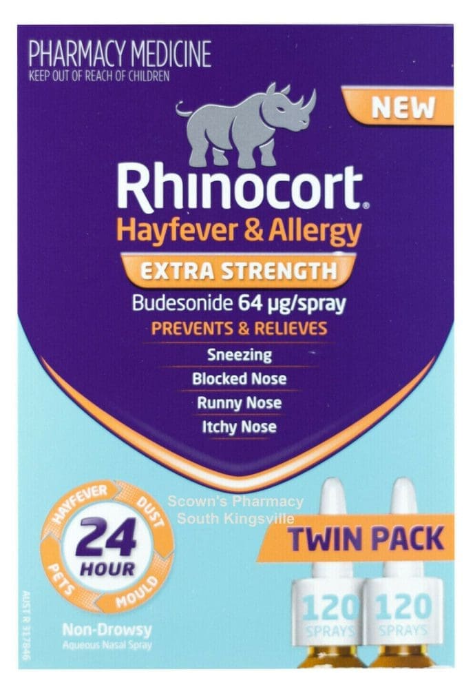 Rhinocort Hayfever & Allergy Extra Strength Nasal Spray 2 x 120 Doses ...